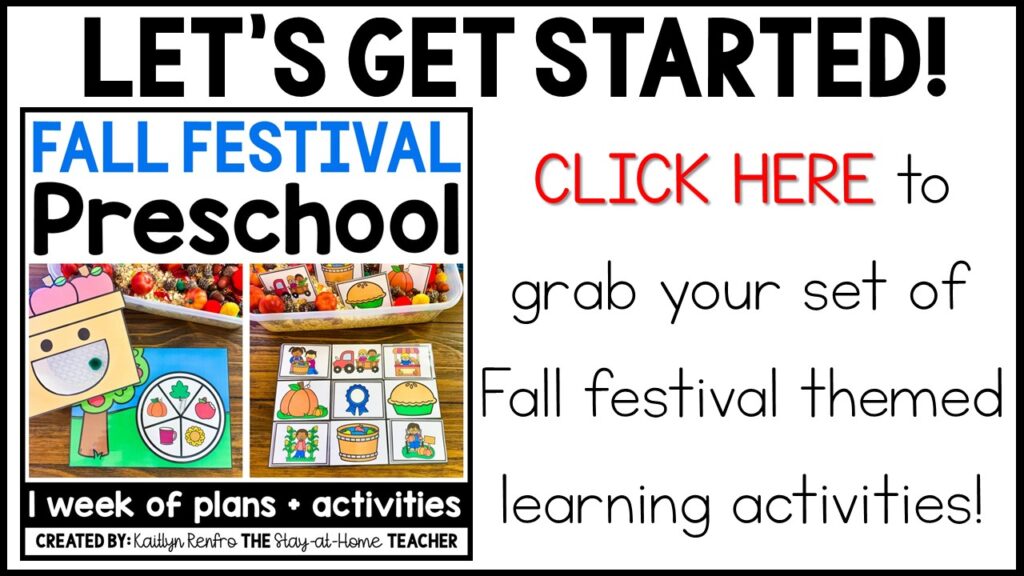 Fall Festival Preschool Theme with 15 Fun Math & Literacy Activities ...