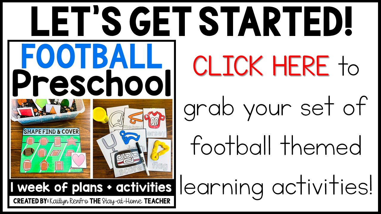 Football Preschool Theme with 15 Fun Math & Literacy Activities