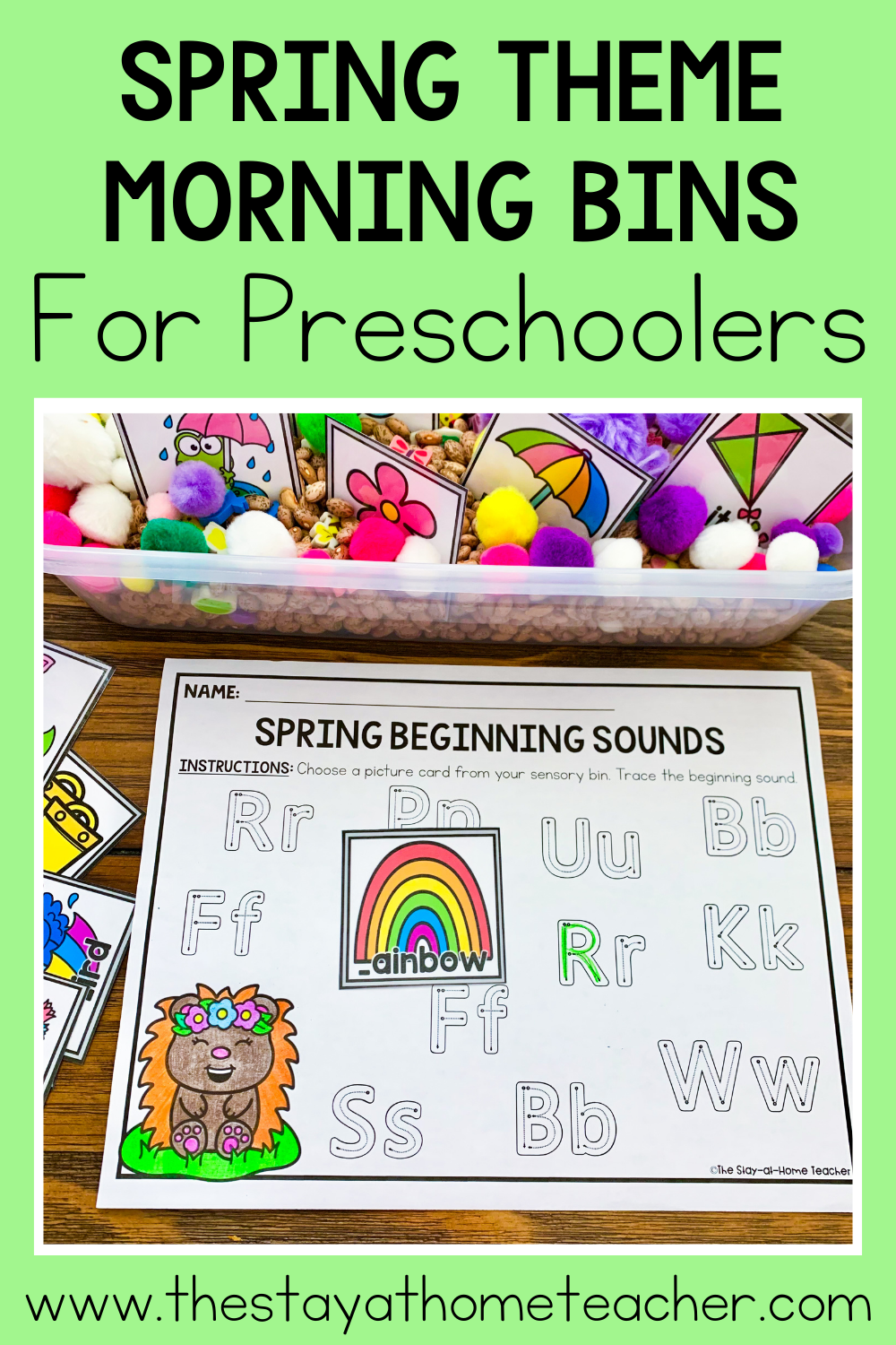 6 Fun Math and Literacy Spring Preschool Bins - The Stay-at-Home Teacher