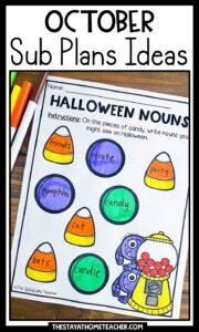 Helpful Tips and Activities for October Elementary Substitute Plans ...
