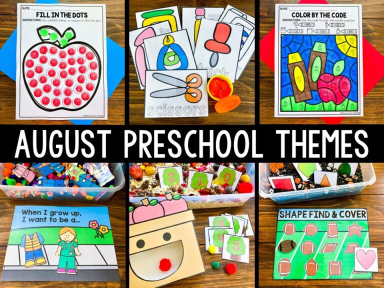 4 Exciting August Preschool Themes for Math, Literacy and Fine Motors ...