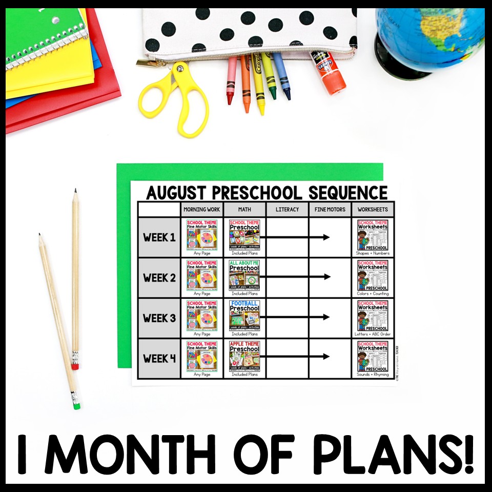4 Exciting August Preschool Themes for Math, Literacy and Fine Motors ...