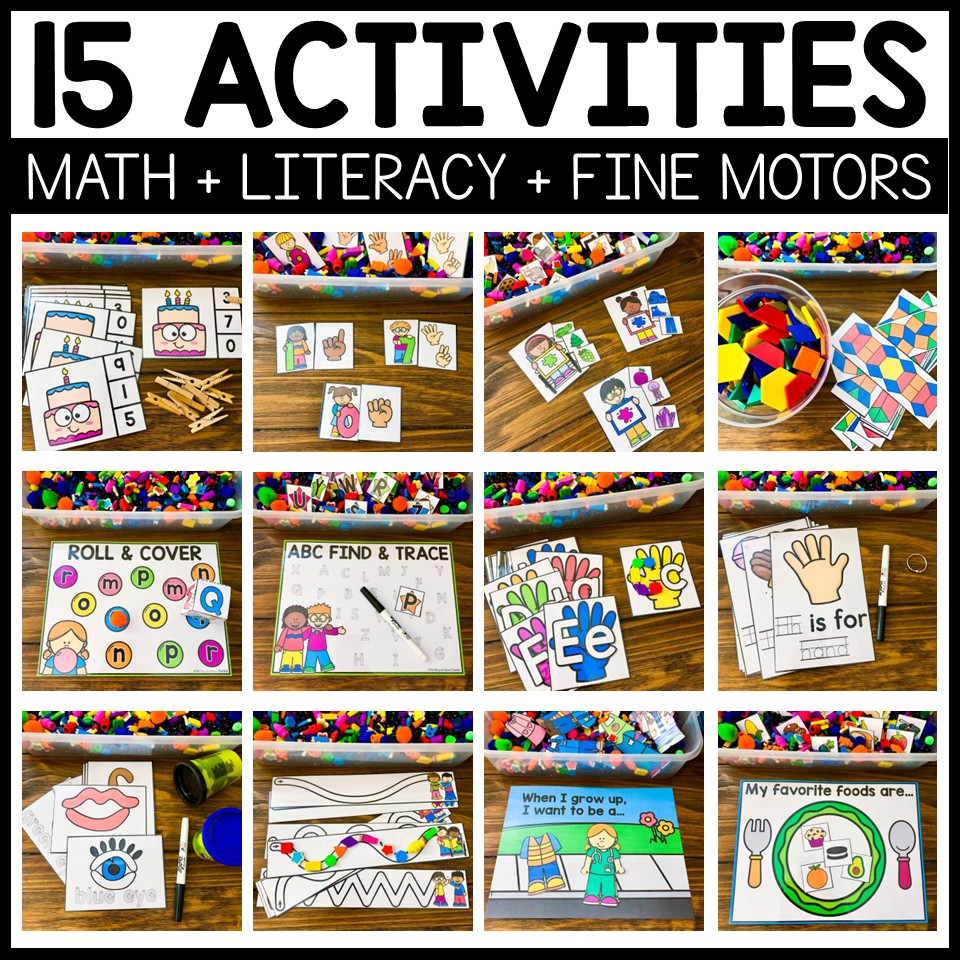 All About Me Preschool Theme with 15 Fun Math & Literacy Activities ...