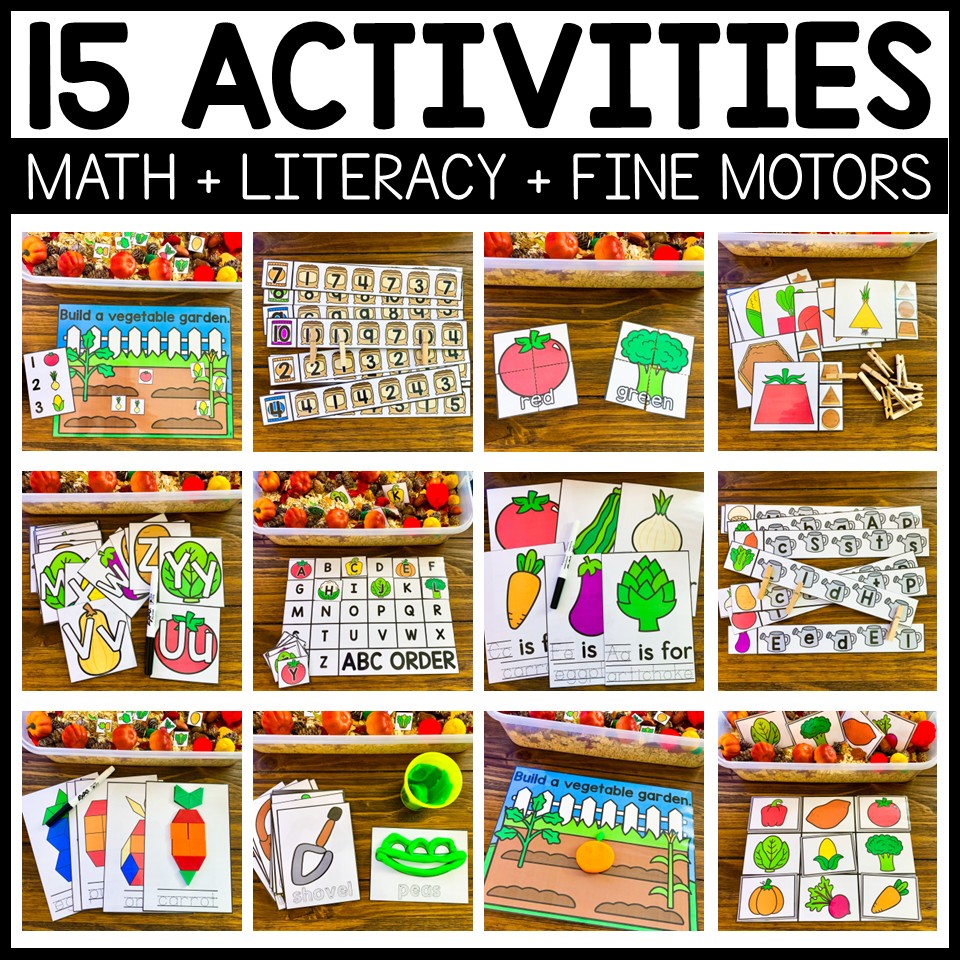 Vegetables Preschool Theme with 15 Fun Math & Literacy Activities - The ...