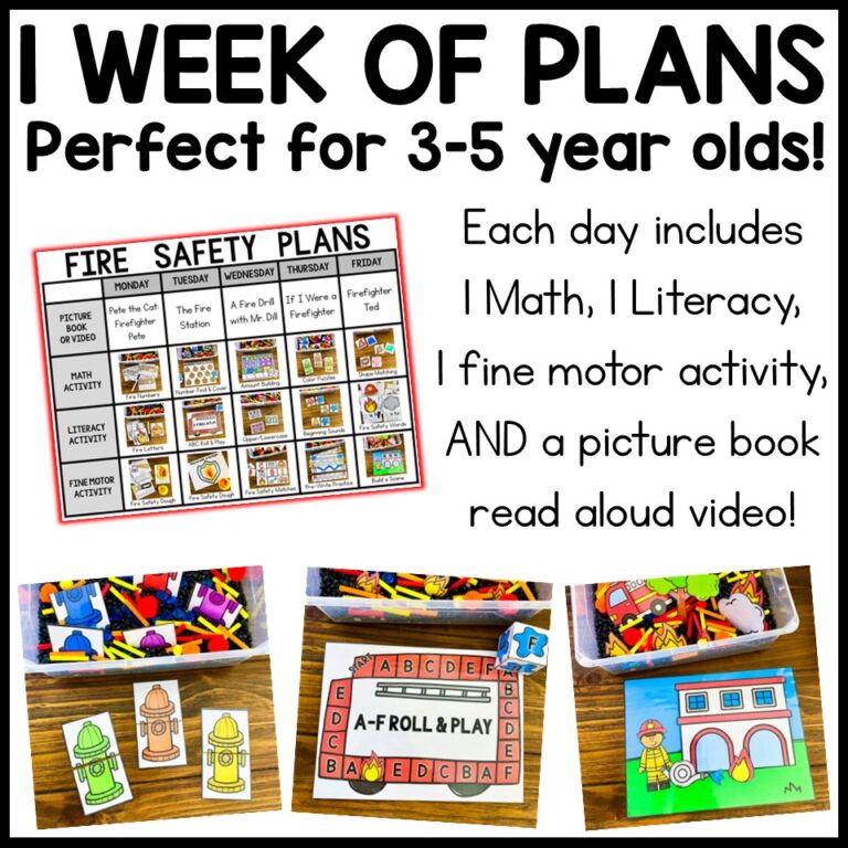 Fire Safety Preschool Activities with 15 Fun Math & Literacy Centers ...