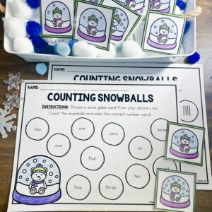 6 Fun Math and Literacy Winter Preschool Bins - The Stay-at-Home Teacher