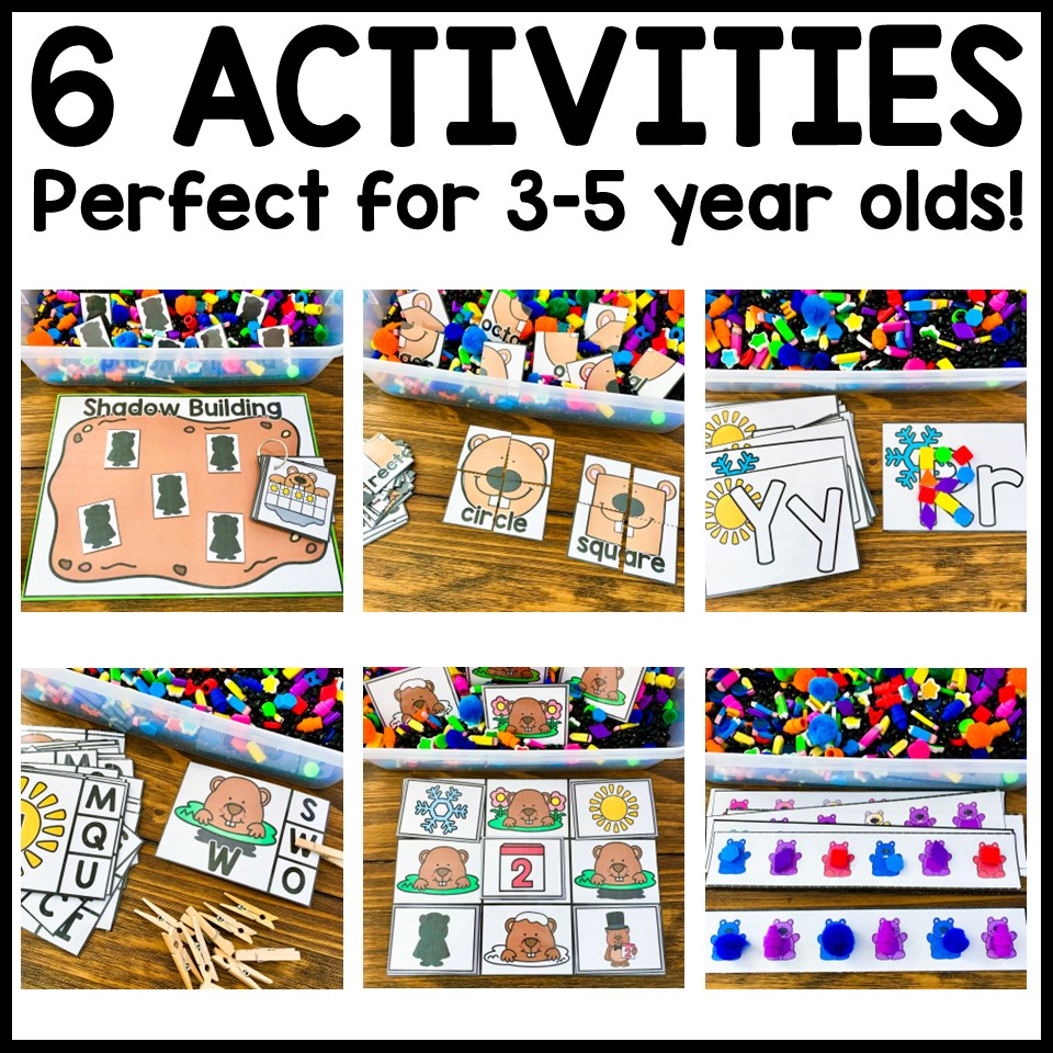 Groundhog Day Preschool Theme with 6 Fun Math & Literacy Activities ...