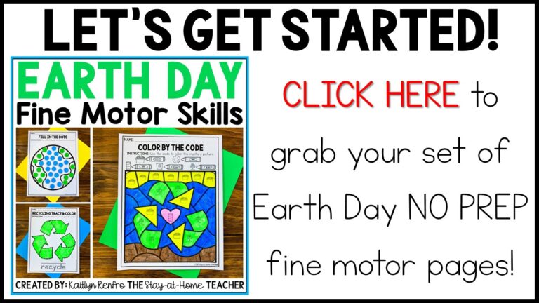 Earth Day Crafts: 9 NO PREP Fine Motor Skills Printables - The Stay-at ...